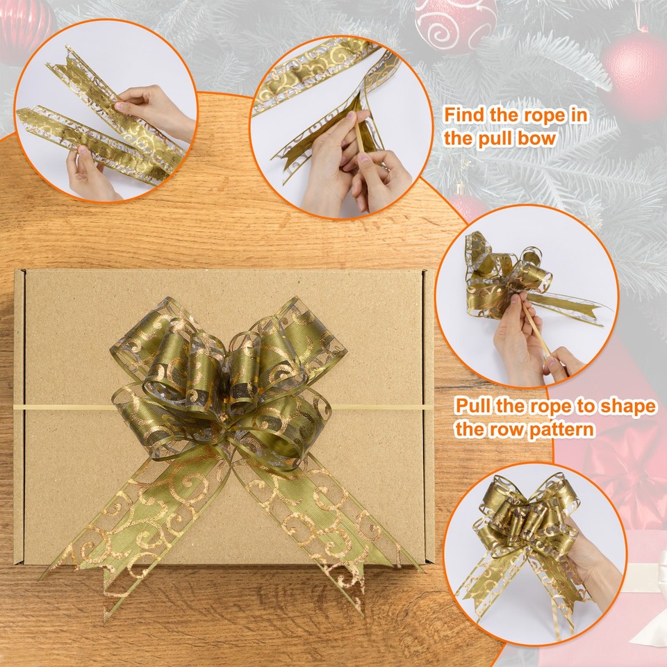 10pcs Large Pull Bow 8 Inch Bows for Wedding Baskets Decorations Blue ...