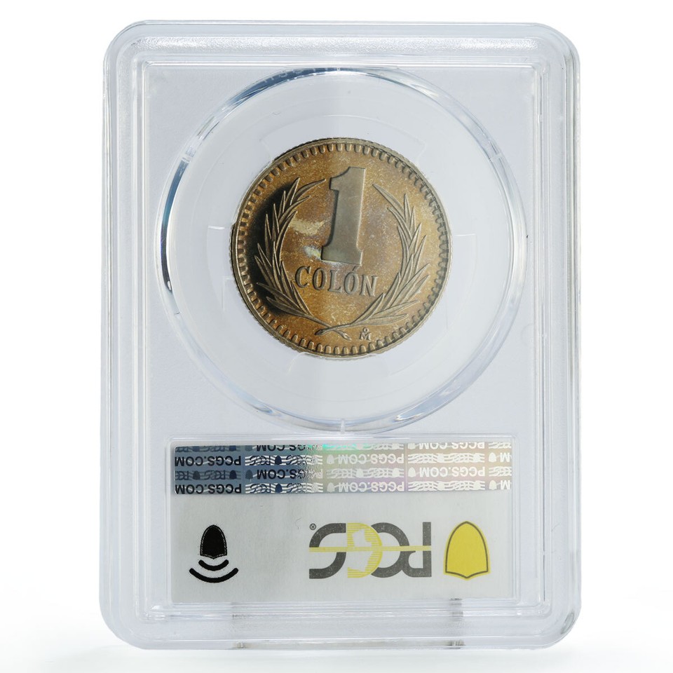 El Salvador 1 colon Regular Coinage Columbus PROOF PR67 PCGS CuNi coin ...