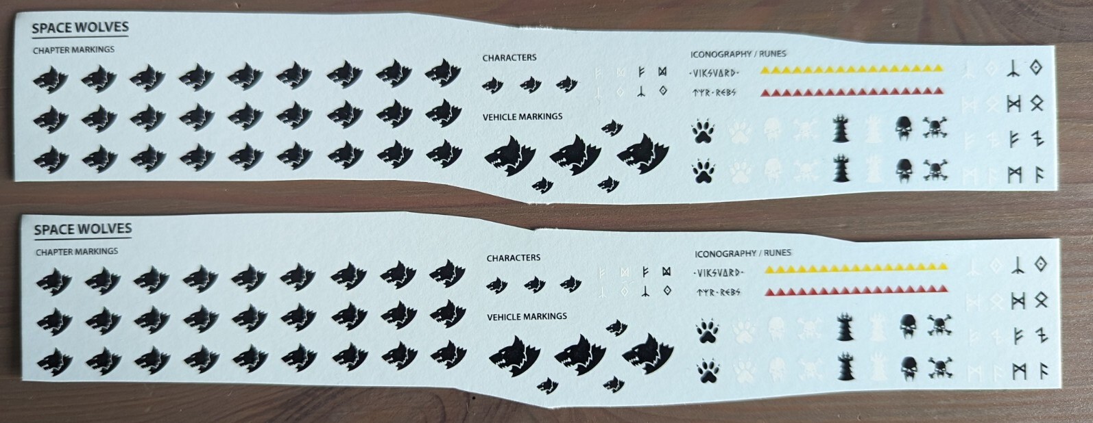Space Wolves Transfer Sheets x 2 Horus Heresy 30k Warhammer 40k Space ...