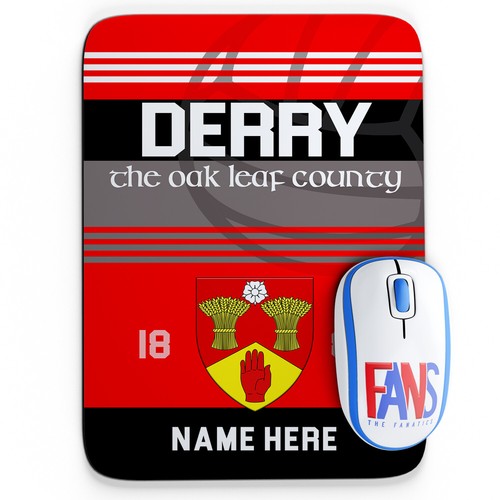 Personalised Derry Mouse Mat GAA Football Gaelic Office Work Pad PC ...