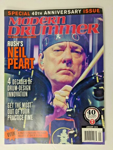 MODERN DRUMMER MAGAZINE NEIL PEART RUSH JANUARY 2016 - M145 | eBay