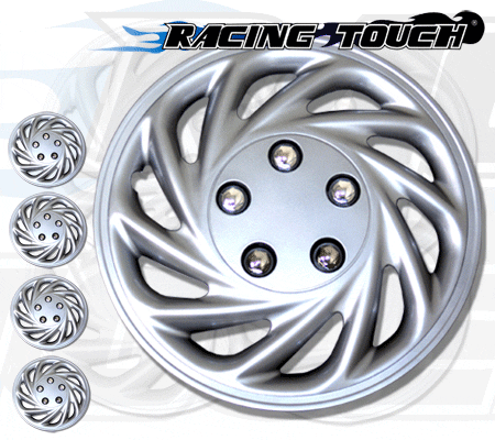 4pcs Set 15" Inches Metallic Silver Hubcaps Wheel Cover Rim Skin Hub ...