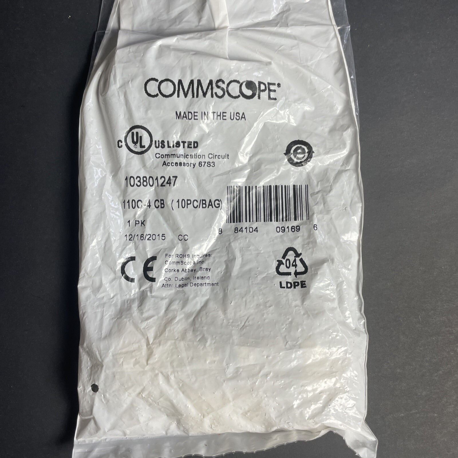COMMSCOPE 110C-4 CB.103801247 PUNCH DOWN CONNECTING BLOCK. PKG OF 10 | eBay