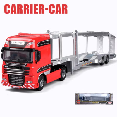 Alloy Double Deck Flatbed Trailer Model Diecast Metal Heavy Semi ...