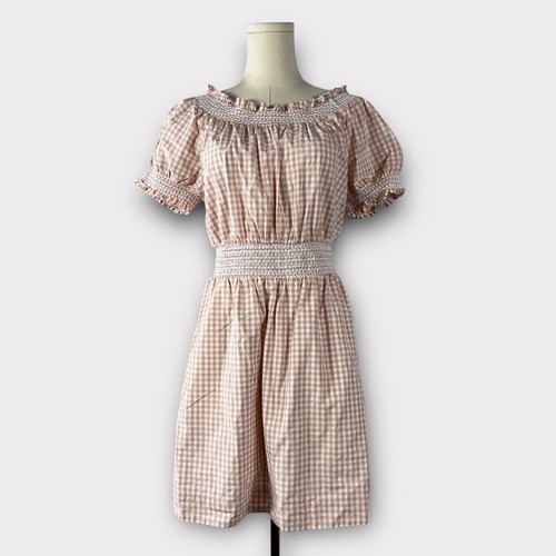 J.Crew Smocked Puff-Sleeve Poplin Dress in Gingham Size Medium AZ811 | eBay