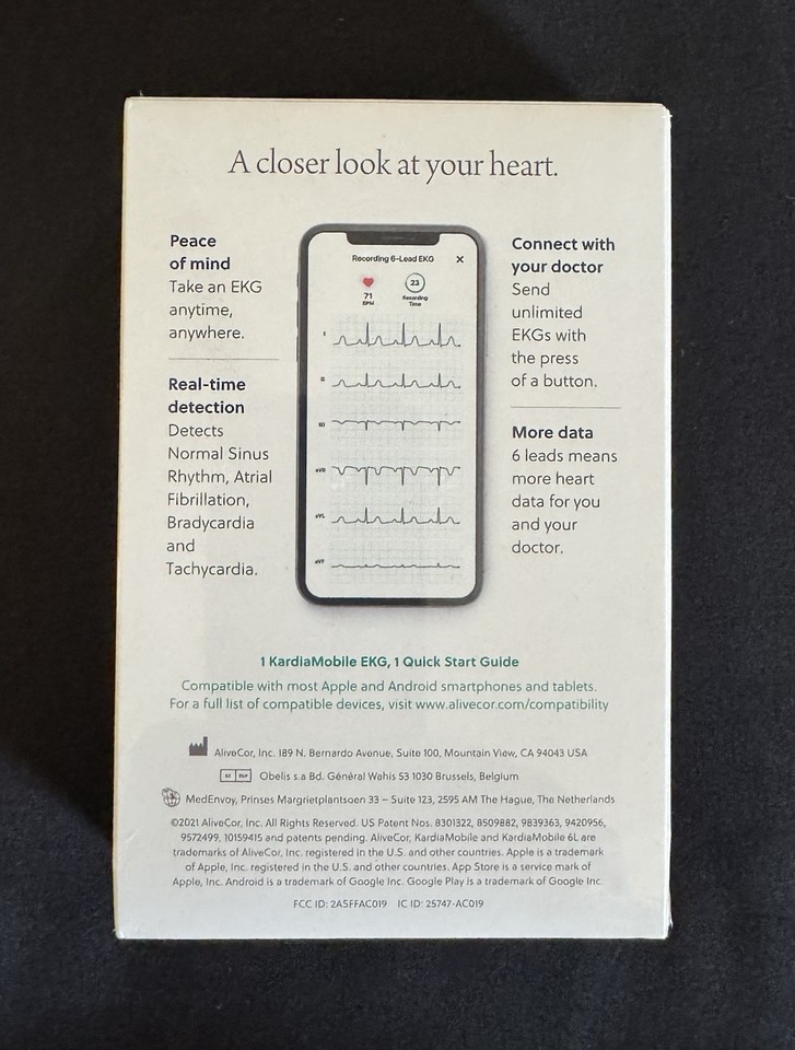 ALIVECOR KARDIAMOBILE 6L EKG PERSONAL HEART MONITOR BRAND NEW/SEALED ...
