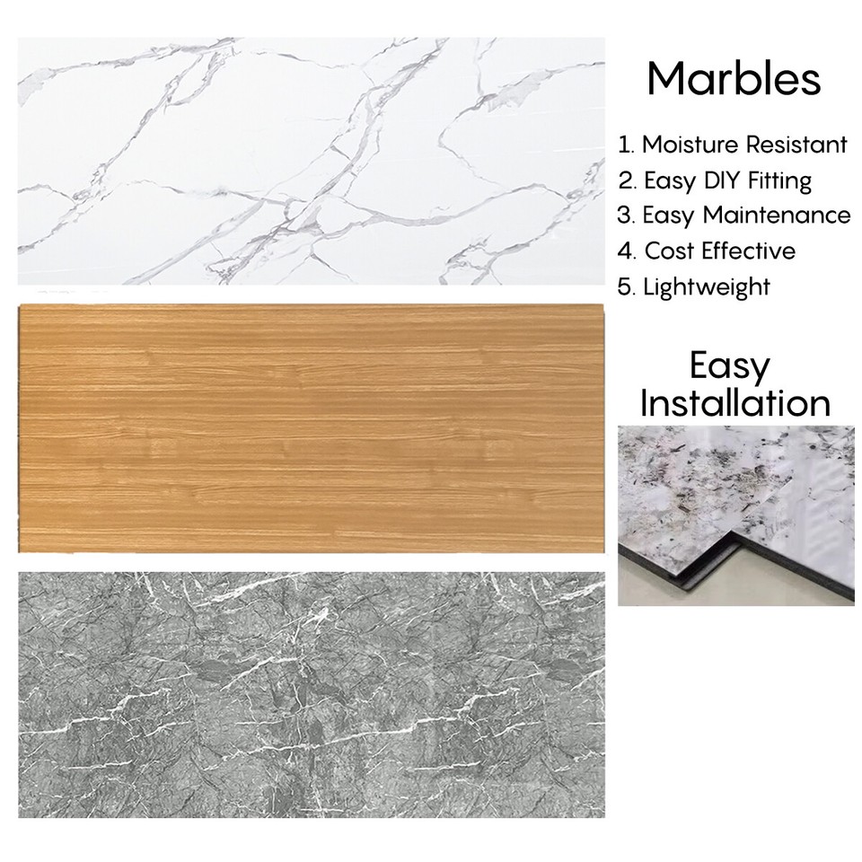 Solid Wood Waterproof Decorative T & G Wall Panels Shower Kitchen Media ...