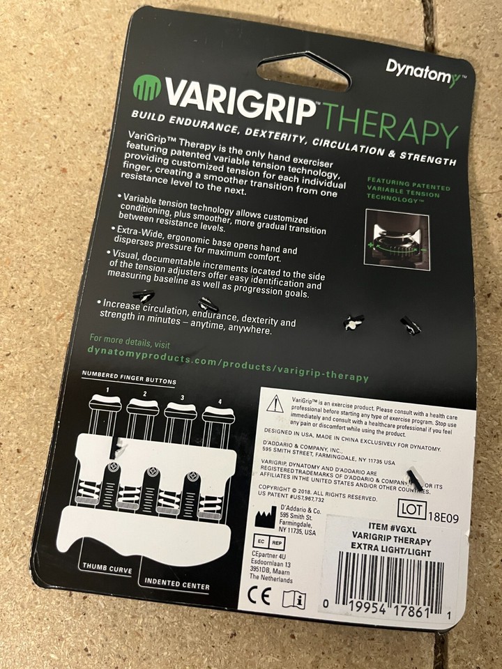 Cando VariGrip Hand Therapy Exerciser, Adjustable Tension, VGXL 1.5 - 3 ...