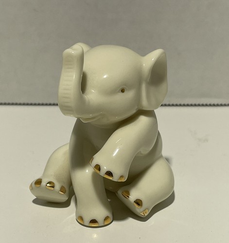 Lenox Ivory Elephant Figurine w/24 Kt Gold Accents Miniature 3 Inch | eBay