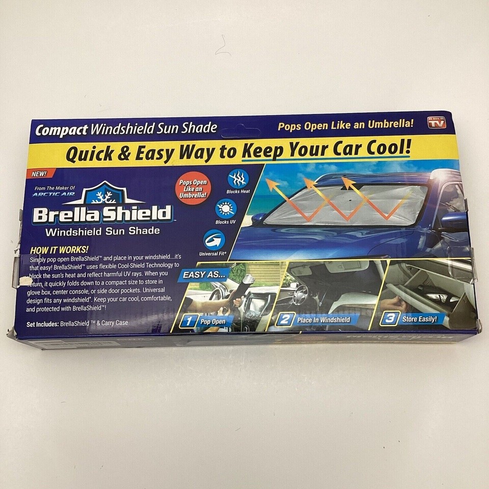 Large Black Brella Shield Auto Windshield Sun Shade 53 x 31 inches ...