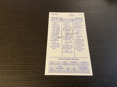 STRAT-O-MATIC Card Signed Tim Pugh 1992 Reds | eBay