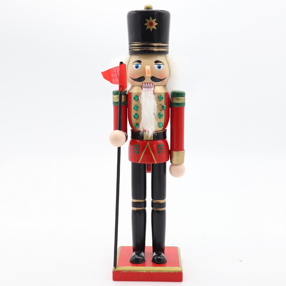 30cm 12" Christmas Wooden Nutcracker Soldier Puppet Guard Statue Xmas ...