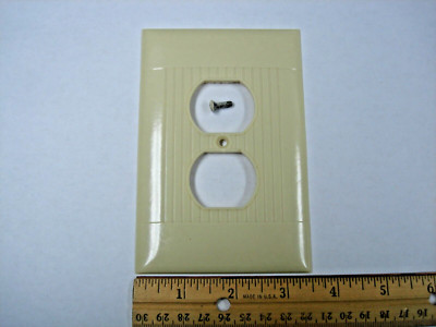 Vintage Oversize Ivory Uniline Receptacle Outlet Wall Cover Plate ...