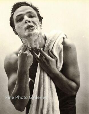 1951 Vintage MARLON BRANDO Actor Shaving By RICHARD AVEDON Large ...