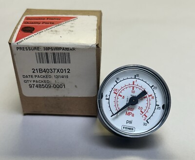 FISHER,21B4037X012,PRESSURE GAUGE 0-30PSI NOS | eBay