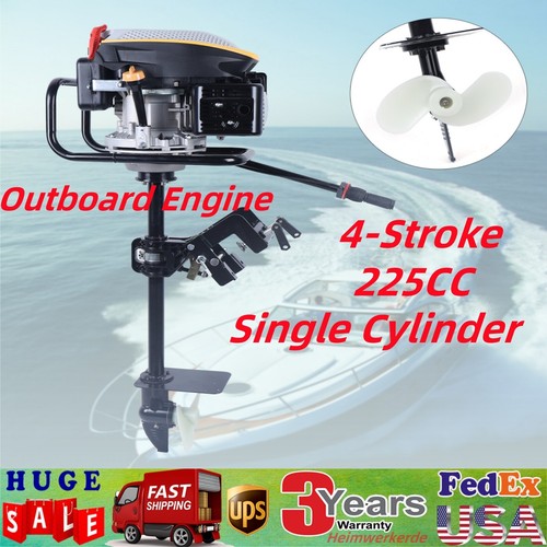 9HP 4-Stroke Outboard Motor Gasoline Fishing Boat Engine TCI Air Cooled ...