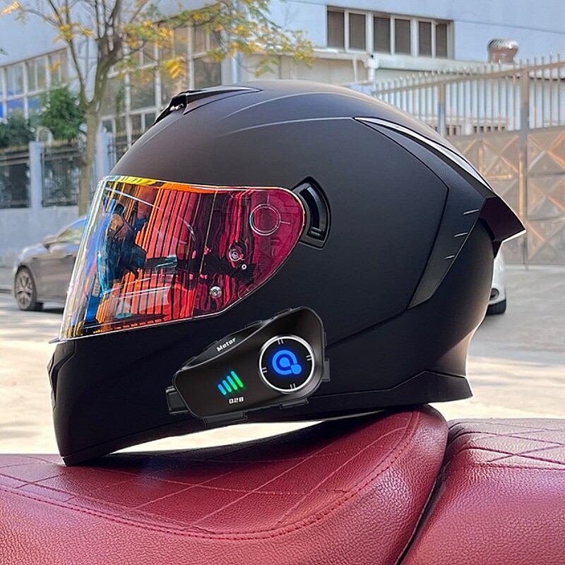 Bluetooth DOT Motorcycle Full Face Helmets With High Definition Camera ...