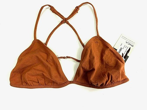 $35 RVCA Wait Until Dark Soft Bra NWT Sz L Copper Brown Adjustable ...