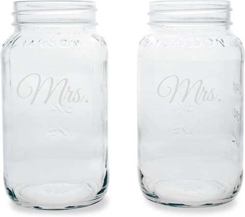 Mrs. & Mrs. wedding mason jars brides gift wedding toast glasses | eBay