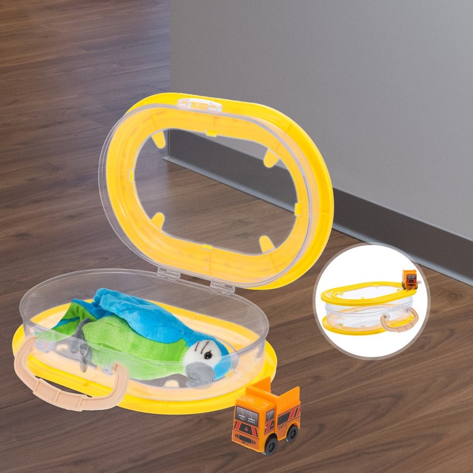 Pretend Play Mini Wind-up Car Clear Box Toy Storage Box Simulation Car ...