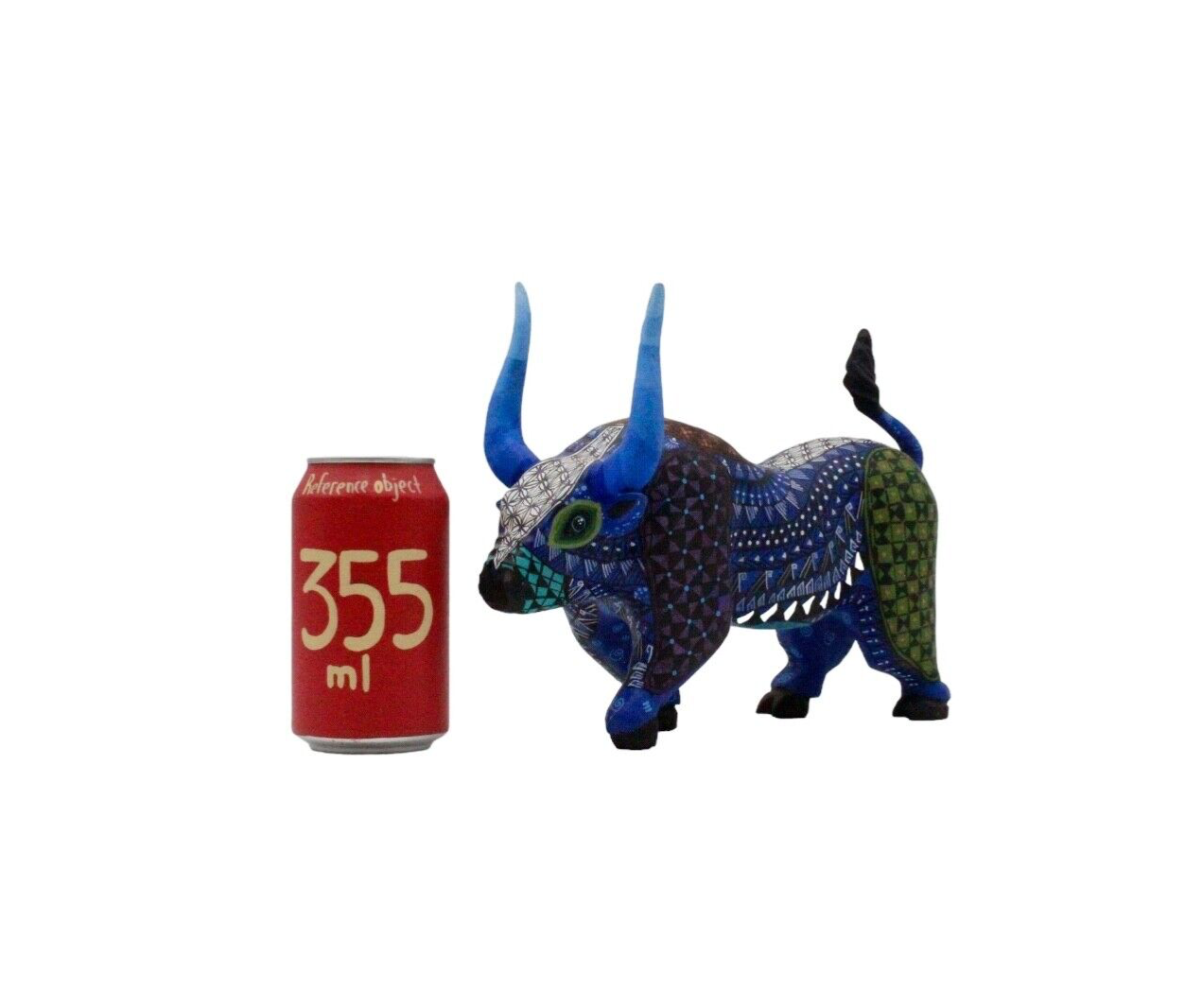 Alebrije bull wood carvings, handmade bull sculpture, mexican folk art ...