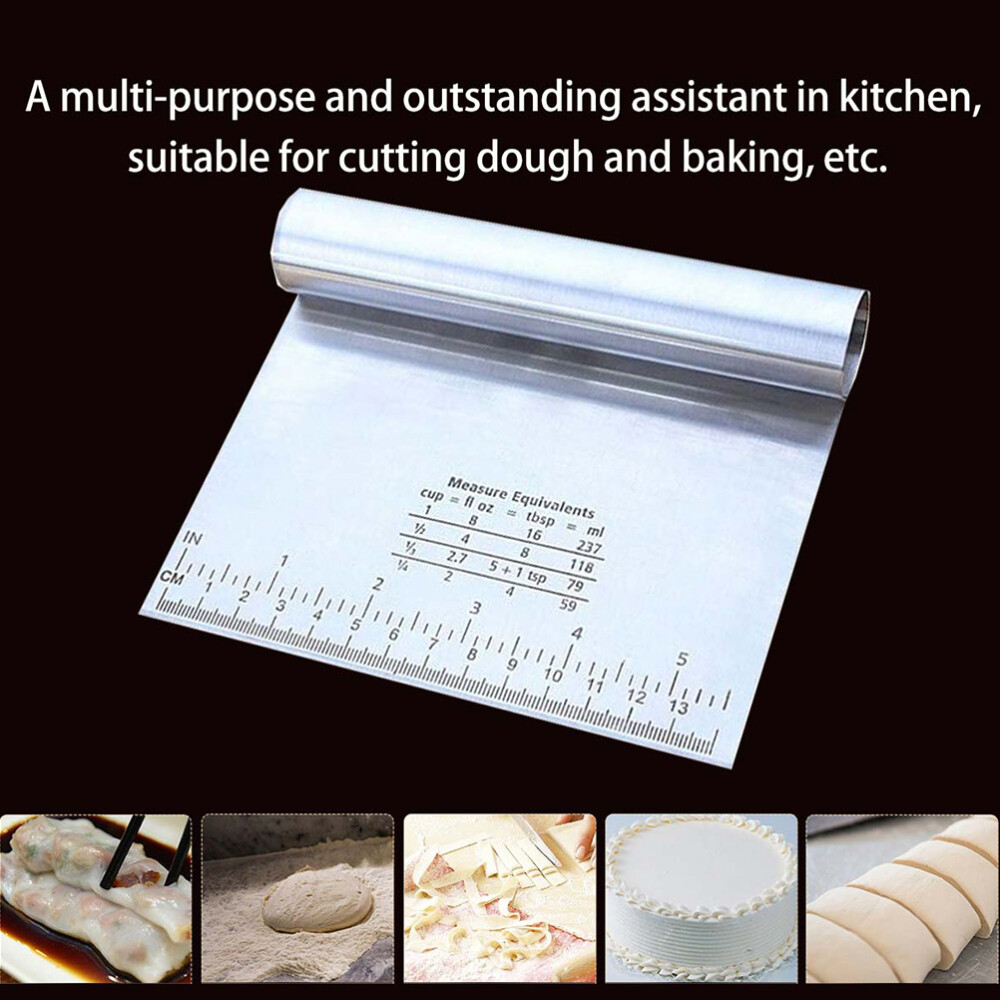 2pcs Baking Scraper Dough Scraper Pizza Kitchen Scraper Stainless Steel ...