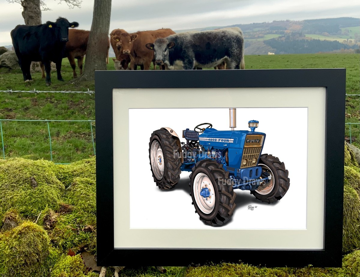 Country Tractor Drawings Agricultural Tractor Illustration Art Drawing
