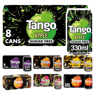 Tango Orange Original Also Sugar Free Cans 330ml Fizzy Soft Drink Full ...