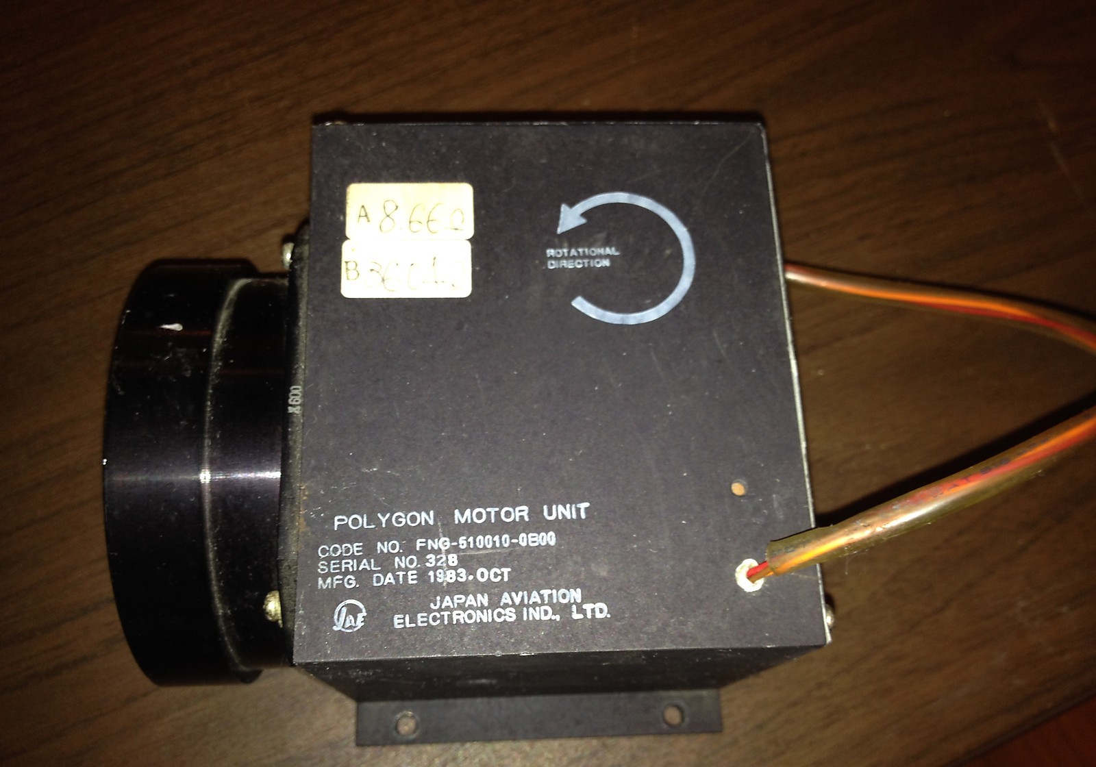 Vintage Japan Aviation Electronics Laser Scanner Polygon Motor Unit ...