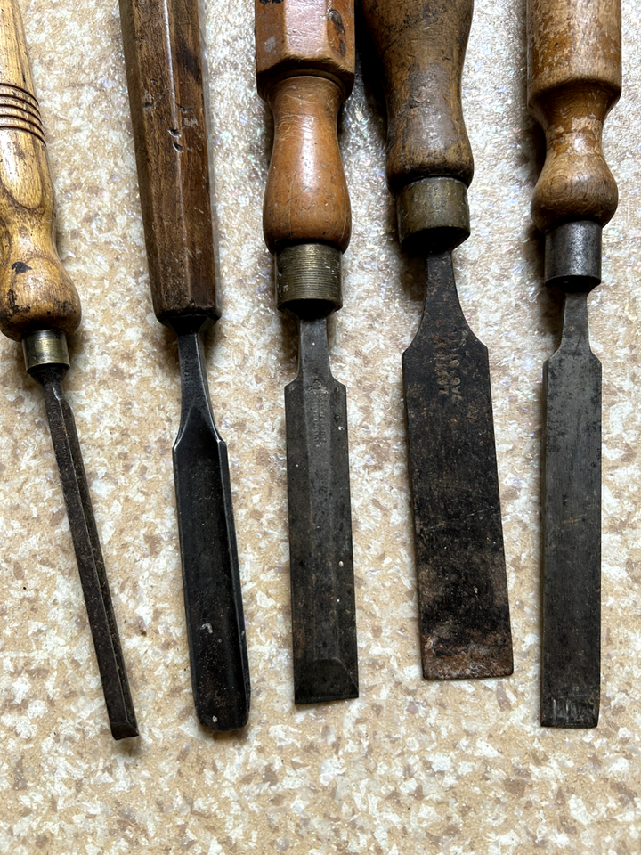Job lot (10) old / vintage wood chisels. | eBay UK