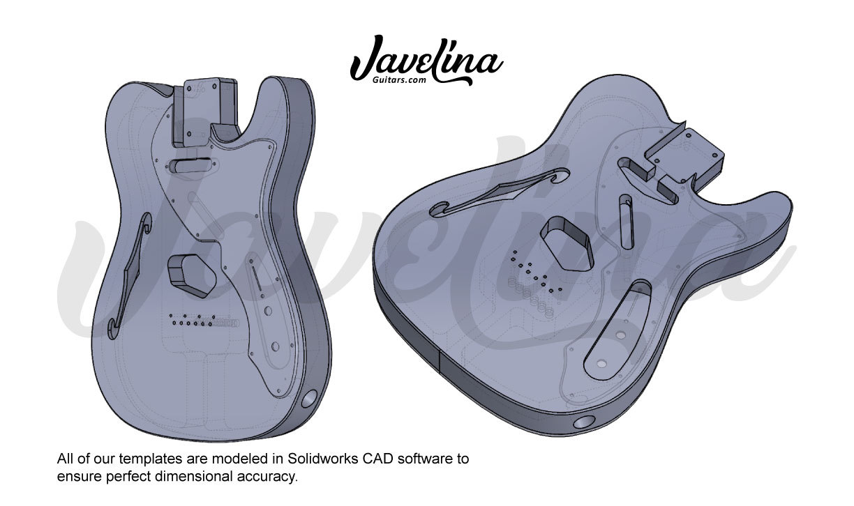 Thinline Telecaster Body Router Templates CNC Luthier Tools 1/2" MDF 0. ...