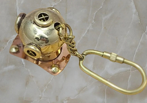 Scuba Diver Gift, Helmet Keychain, Diving Helmet, Vintage Keychain ...