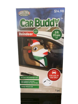 Gemmy Airblown Inflatable REINDEER Car Buddy 3 Ft Energy Efficient LED ...