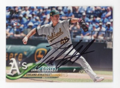 SIGNED BASEBALL CARD AUTO TOPPS 2018 OAKLAND A's DANIEL GOSSETT #US283 ...