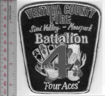 Ventura County Fire Department VCFD Fire Battalion 4 Simi Valley Moorpark 4 Aces | eBay