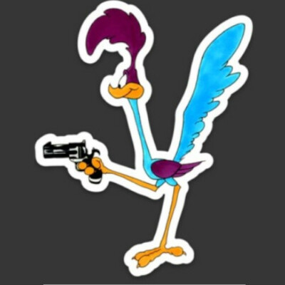 ROADRUNNER w/GUN STICKERS Banned Art Cartoon Vinyl Decal Car Bumper ...