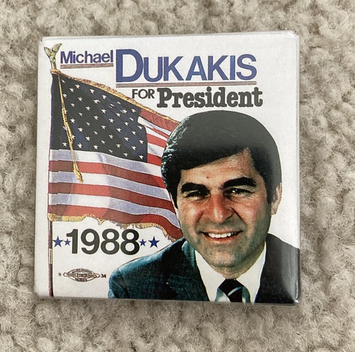 “Dukakis For President” Political Pin. Square. Great Condition! 1988 | eBay