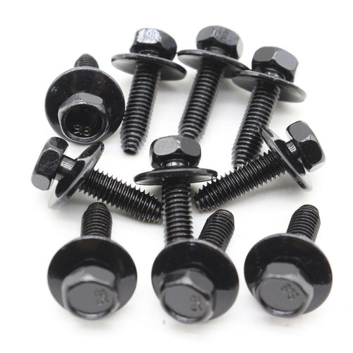 10X For GM Truck Body Bolts- M6-1.0 x 25mm Long- 10mm Hex- 17mm Washer ...