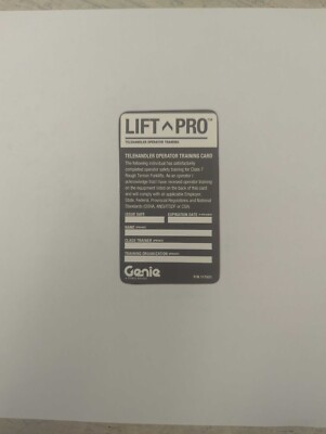 Genie 117521 Card Telehandler Operator Sold Each | eBay