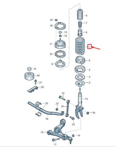NEW VW TOUAREG 7P MK2 FRONT COIL SPRING 7P6411105AT NWW | eBay