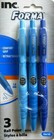 Inc. Forma Retractable Ball Point Pens 1.0 mm, Pack of 3 Blue Pens ...