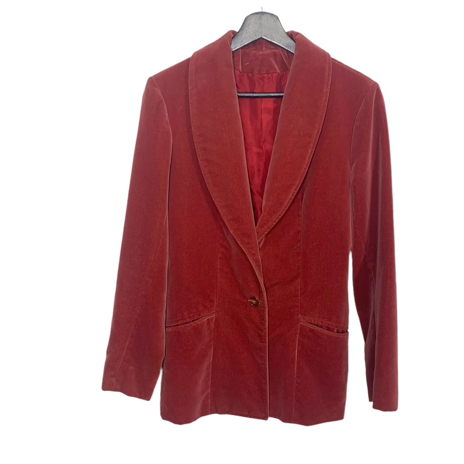 Vintage 70s Young Mens Cranberry Red Velvet Jacket Sp… - Gem