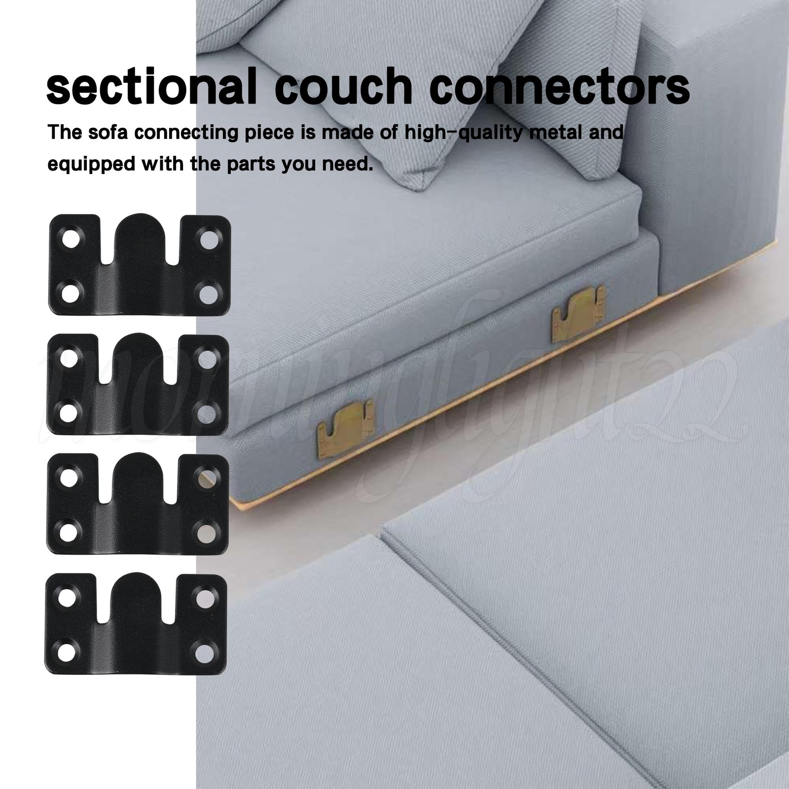 Metal Sectional Sofa Interlocking Bracket 16x41mm Hole with Screw Set ...
