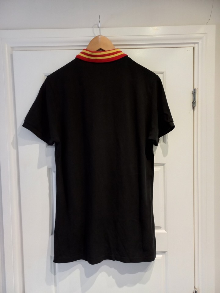 Gucci Mens Black Embroidery Polo Top L Slim Fit | eBay