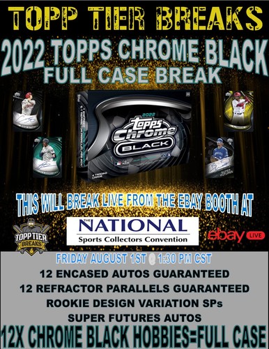 ATLANTA BRAVES 2022 TOPPS CHROME BLACK 12X HOBBY BOX FULL CASE BREAK ...