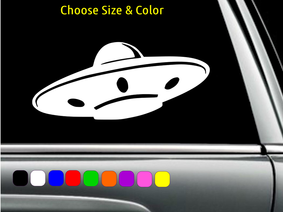 UFO FLYING SAUCER Vinyl Decal Car Window Wall Laptop Sticker CHOOSE ...