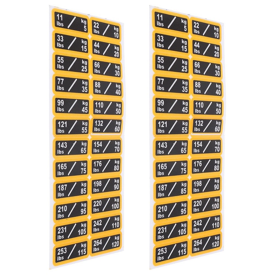 2 Sheets Fitness Equipment Weights Stickers Gym Block Labels Self ...