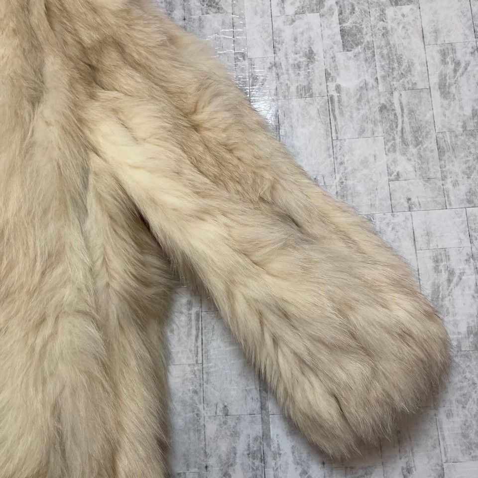 SAGA Blue Fox Real Fur Coat Ivory Women Used Authentic From Japan | eBay