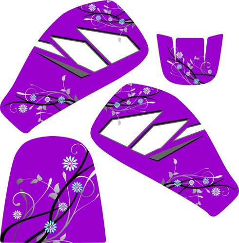 Girls Yamaha PW 80 Graphics Decal Sticker Kit PW80 Purple Flower 1990 ...