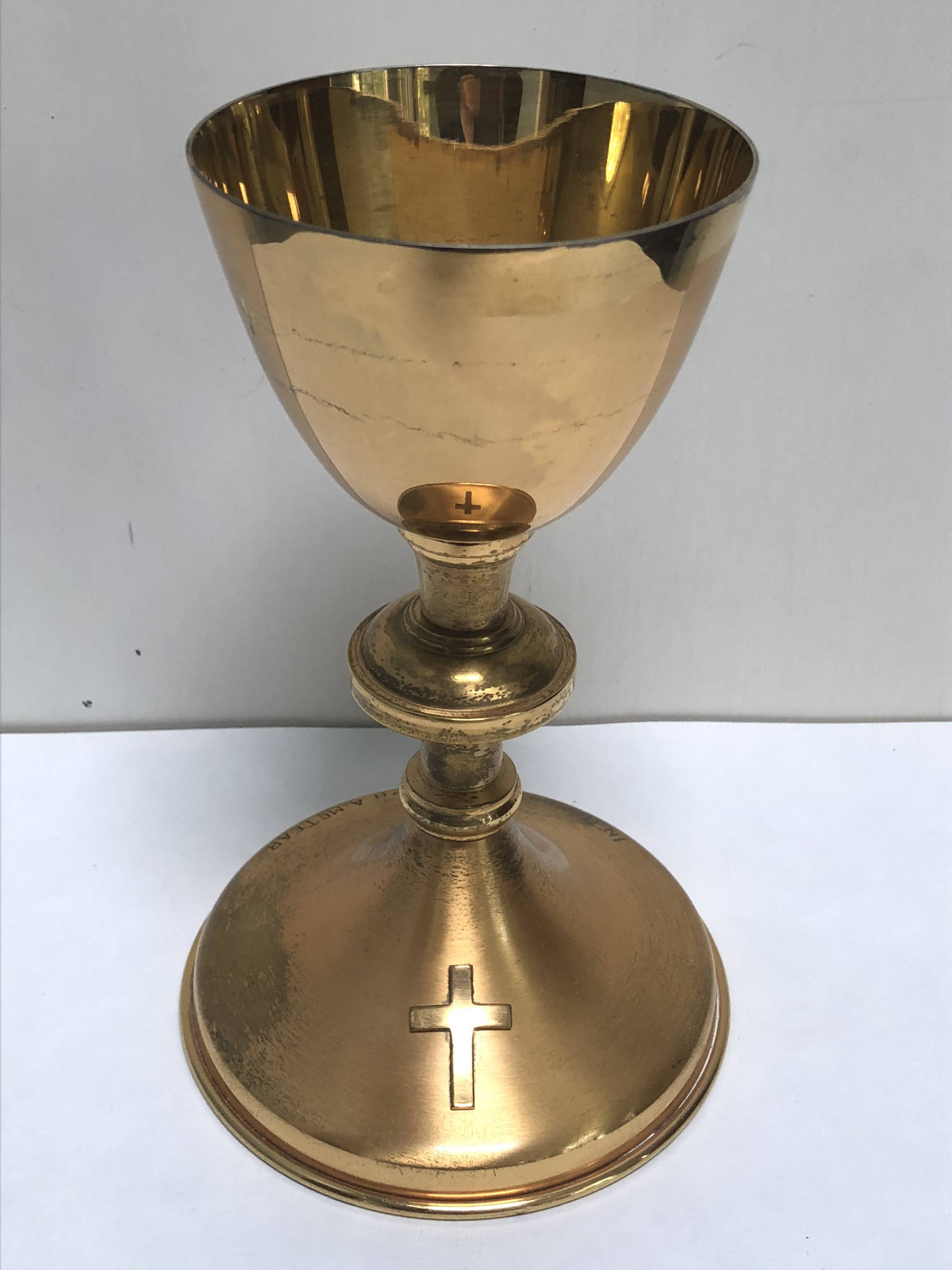 7 3/4" GOLD PLATED CHALICE / COMMUNION CUP - CHURCH GOBLET - #432 | eBay